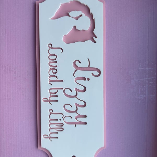 Stable Name Plate / Plaque Cut Out Traditional W/modern Twist Design ...