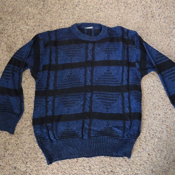 Dark Grunge 90's / Indie / Cabincore Patterned Oversized Cozy Pullover ...