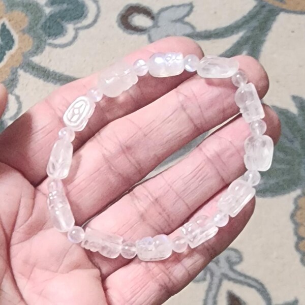 High Quality Flashy Skeletal Moonstone Crystal Bracelet 11 Mm - Etsy