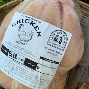 Chicken Poultry Custom Processing Label Pl 90-492 EXEMPT Pasture Raised ...