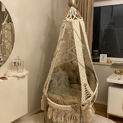 Double Macrame Swing Double Swing. Design Rocking Chair - Etsy