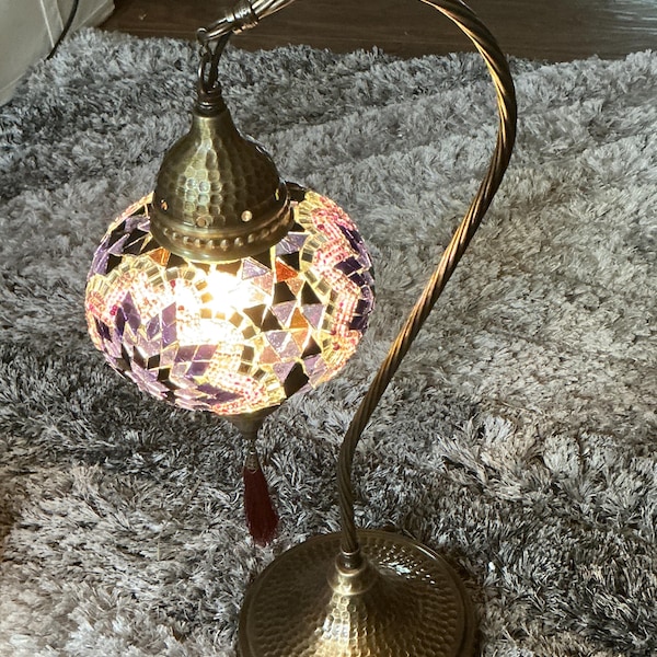 Turkish Mosaic Floor Lamp, 9 Globe Standing Lights, Moroccan Floor Lamp ...