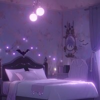 Animated Vtuber Background for Twitch, Angelic Blue and Gold Bedroom ...