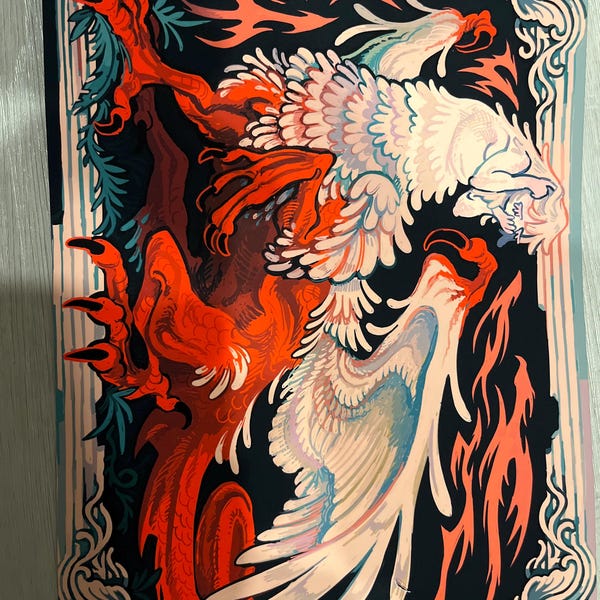 Red Dragon Falin Art Print 7.5x11 Dungeon Meshi Art - Etsy