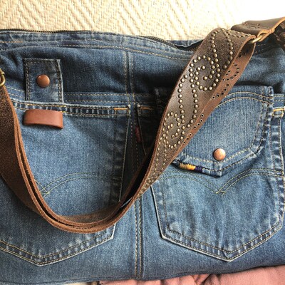 Small Crossbody Bag, Jeans Small Backpack, Recycled Denim Bag, Women ...