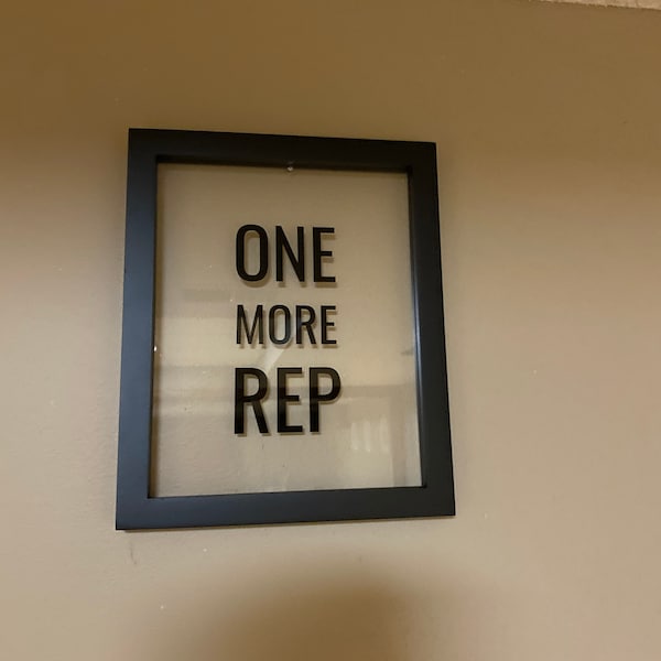 ONE MORE REP - Floating Quote - Workout Gym Decor Exercise ...