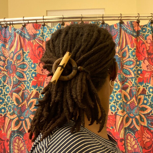 Hand Burned, Wood Dreadlock Tie, Wooden Bead Loc Accessory, Boho Dread ...