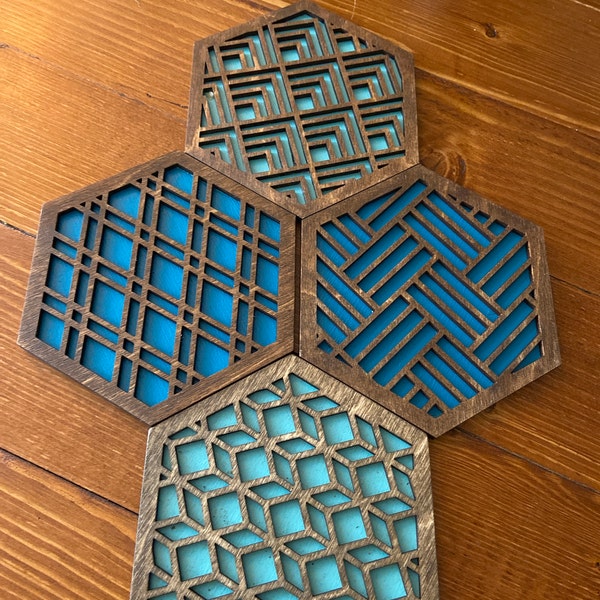 Unique Modern Coaster, Design Your Own Set, Colorful Coasters, Single ...