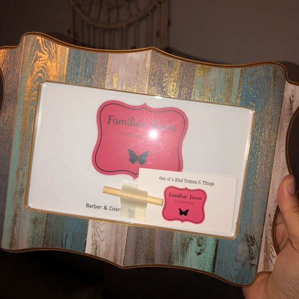 Whimsical First Dollar Bill Picture Frame in White & Gold Foil Marble ...