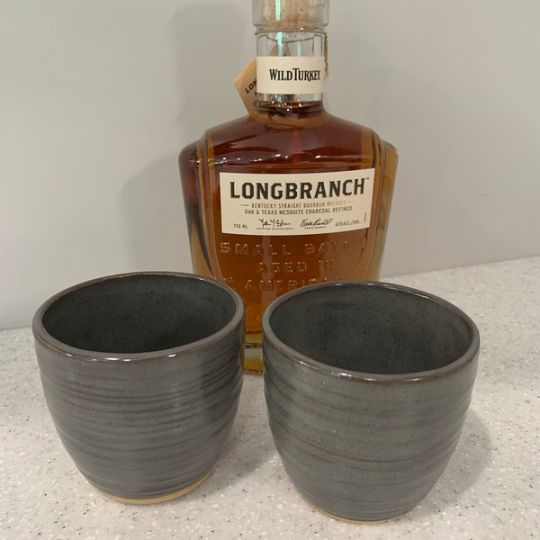 Pair of Stoneware Whiskey Cups - Etsy
