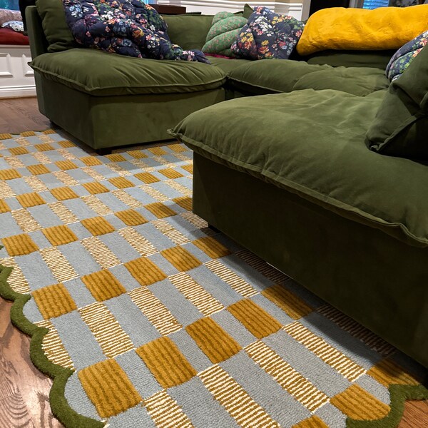 Ochre Fields Hand Tufted Classic Geometrical Rug Decor Rugs Alternative ...