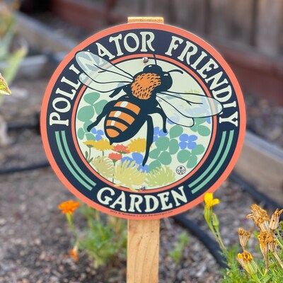 Bee Pollinator Friendly Garden Sign - Etsy