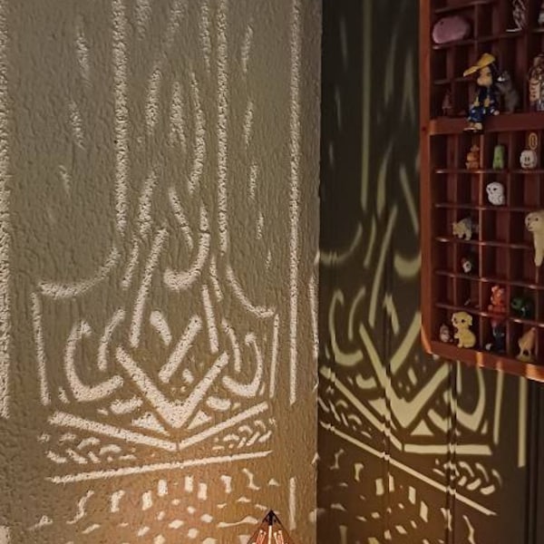 Viking Shadow Lantern – Norse Thor Hammer Mjolnir Pegan Night Light - Etsy