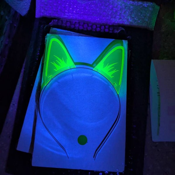 Cyberpunk/rave Cat Ears/5 Colors-fluorescent Neon Acrylic/glows in ...