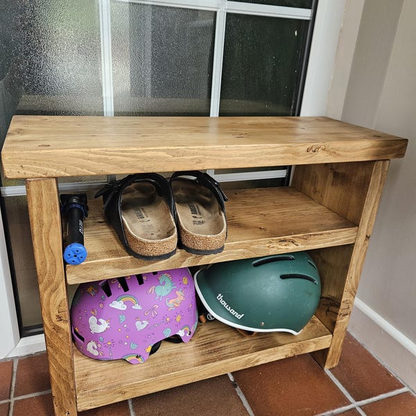 Hand Crafted Rustic Reclaimed Wooden Shoe Bench/hallway Bench/ Storage ...