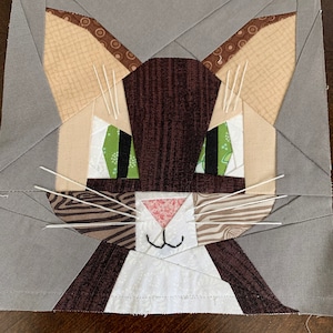 SIAMESE KITTEN Paper Pieced Block Pattern in PDF - Etsy