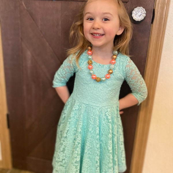 Lace, Twirly Dress, Soft Lace, Easter Dress, Formal Dress, Girls ...