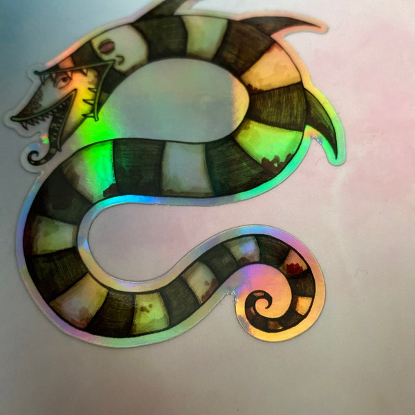 Sandworm 3 Inch Holographic Sticker Beetlejuice - Etsy