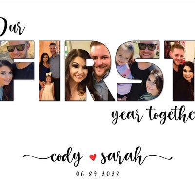 Our First Year Together Personalized Photo Collage, One Year ...