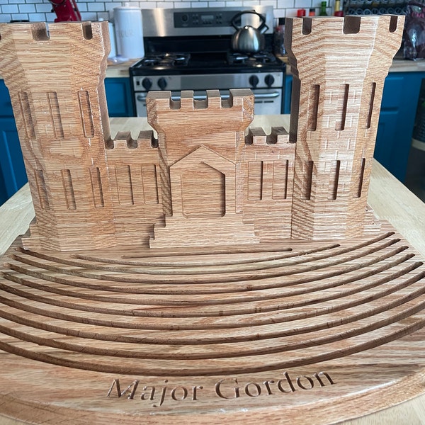 Engineer Castle Challenge Coin Holder, Army Engineer, USMC 1371, Combat ...