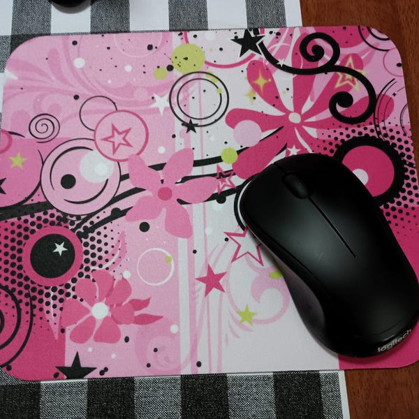 Frutiger Metro Blue and Black Mouse Pad, 9"x8" Computer Aesthetic, Dark ...