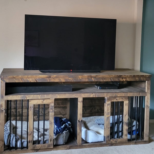 Dog Crate + Desk | FREE SHIPPING | Farmhouse Dog Kennel | Dog Furniture ...