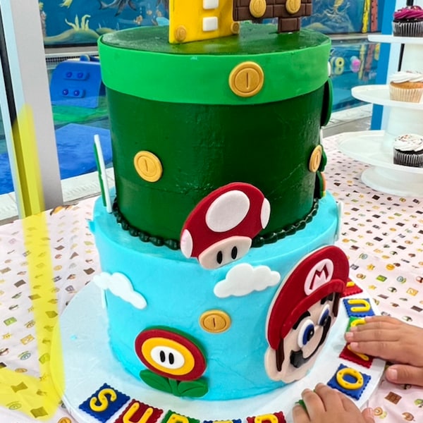 Super Mario Cake Topper Super Mario Birthday Cake Super Mario Cake ...