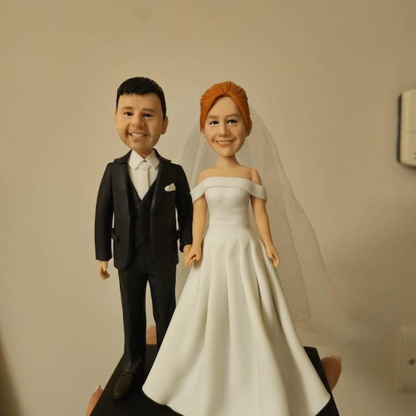 Custom Clay Sculptures for a Couple, Handcraft Wedding Cake Topper ...