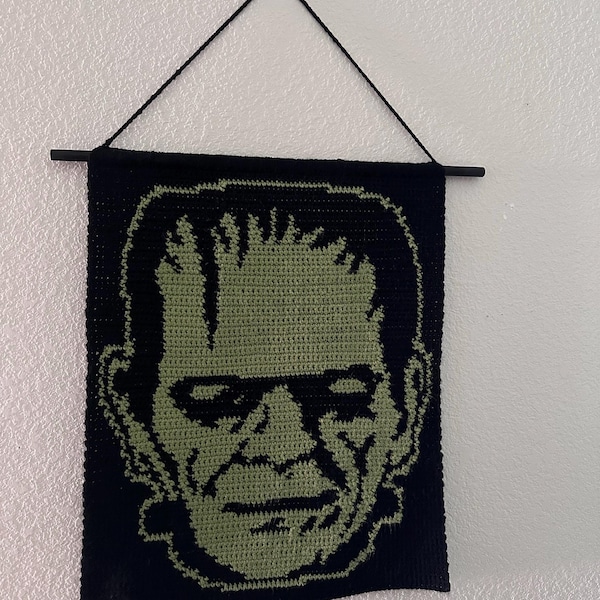 Frankenstein Monster Tapestry Crochet Pattern / Wall Hanging / Weird ...