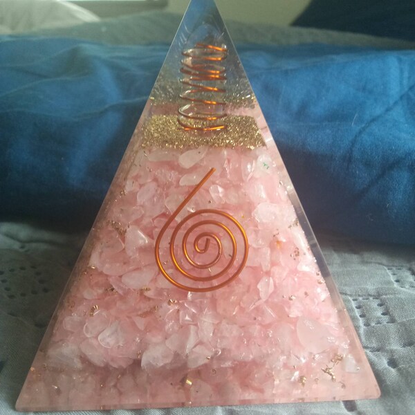 Rose Quartz Orgone Pyramid for Peace Calm Unconditional Love ...