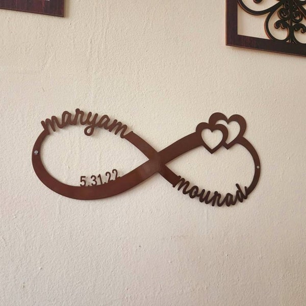 Personalized Wedding Gift for Couple Custom Infinity Sign Wedding Date ...