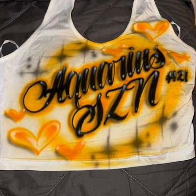 Airbrush T Shirt Script Hearts Name - Etsy
