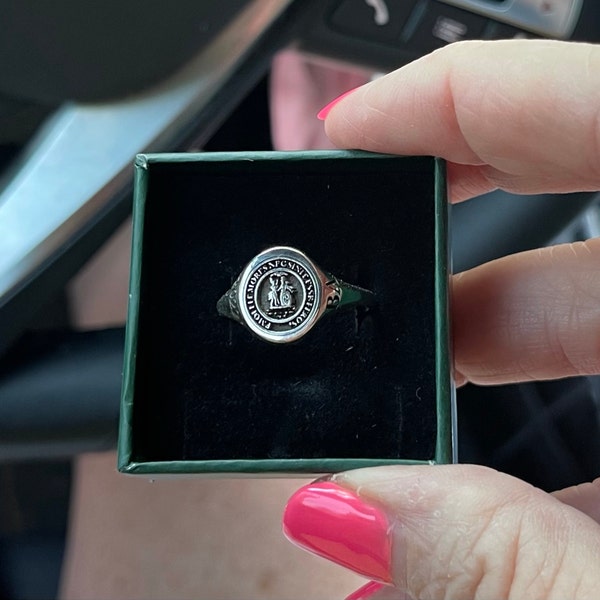 Silver Class Ring, University Ring, Gradiation Gift, School Ring,signet ...