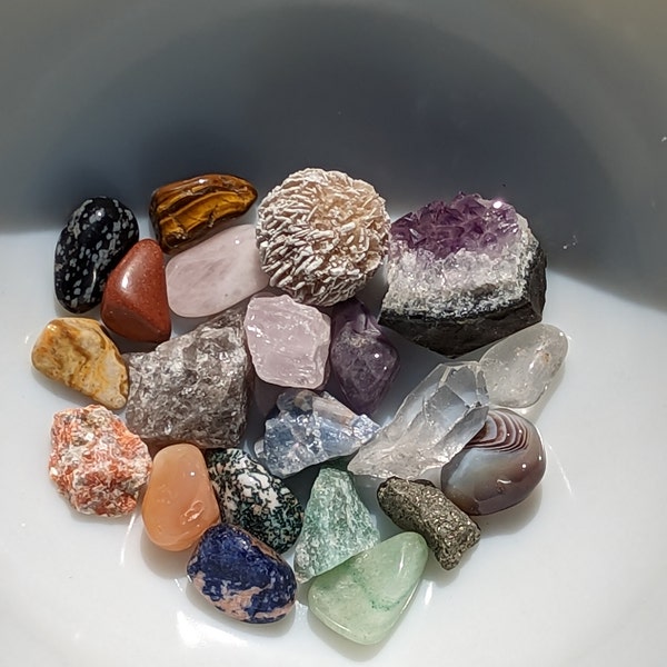 21 Pcs Beginner Crystal Kit-raw Crystal Set-healing Crystal Set-crystal ...