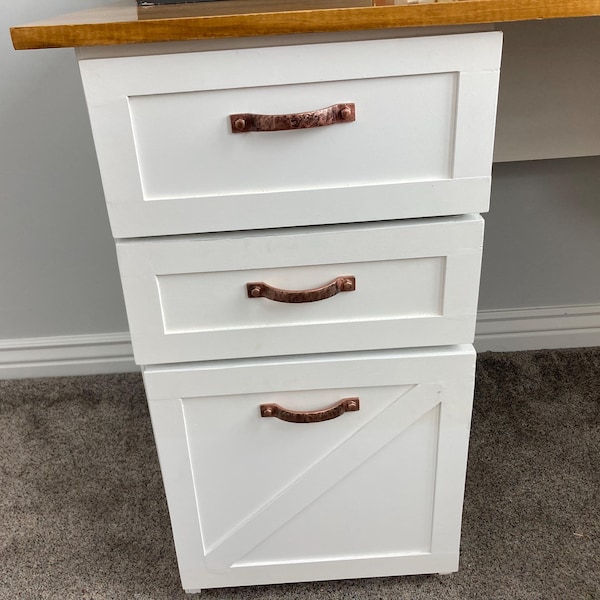 Copper 4" Cabinet Pulls Hammered Copper Color Metal Cabinet Pull ...