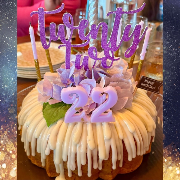 Twenty-two Cake Topper - 22nd Birthday Cake Topper - Birthday Cake ...
