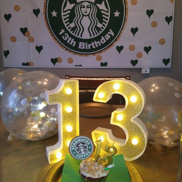 Custom Baby Shower Backdrop Starbucks Backdrop Happy Birthday Party ...