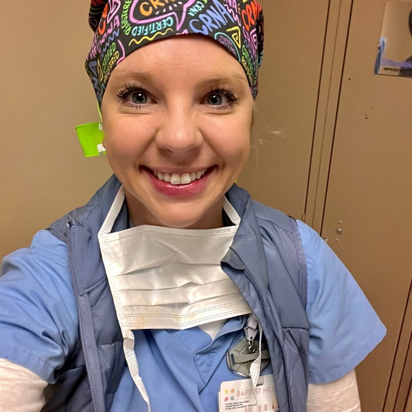 CRNA Scrub Cap, Certified Registered Nurse Anesthetist, ET Tubes ...