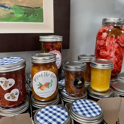 100 X Fabric Jam Jar Tops Wedding Jam Covers 3 Sizes Avalible - Etsy