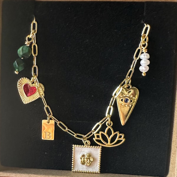 Custom Gold Colin Chain Charm Necklace - Etsy