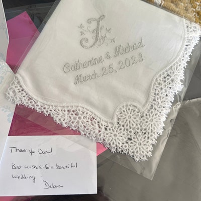 Wedding Handkerchief for Bride Bridal Handkerchief Monogrammed ...