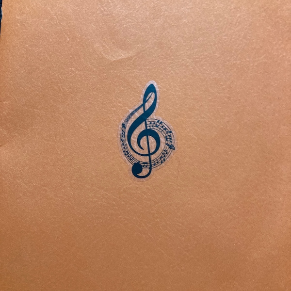 Music Note Sticker, Treble Clef Sticker, Clear Vinyl Sticker, Die Cut ...