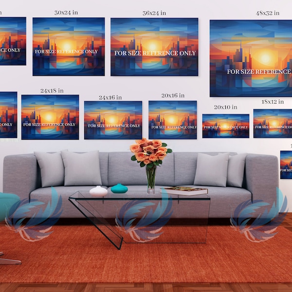 Canvas Size Comparison Mockup: Wall Art Size Guide (canva Template) - Etsy