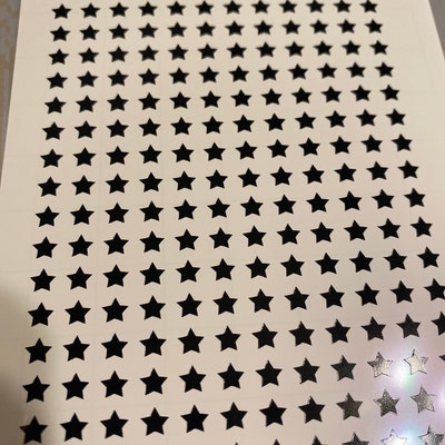 4mm Tiny Black Star Stickers, Vinyl Star Stickers, Planner Stickers ...
