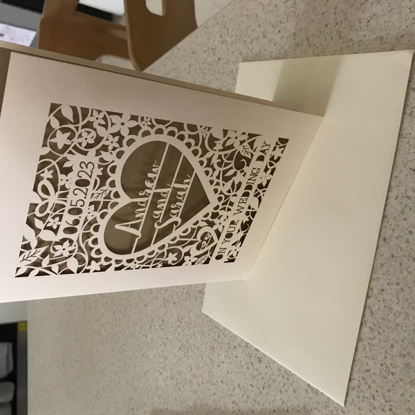Personalised Papercut on Your Wedding Day Card, Laser Cut Wedding Card ...