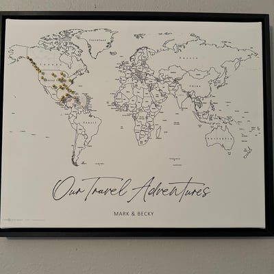 Push Pin Mini World Travel Map Countries Labeled Personalizable Cork ...