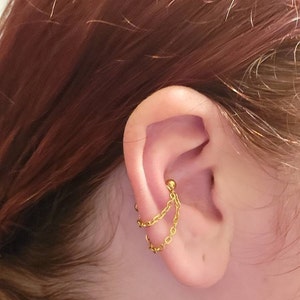 20g 16g Leaf Conch Chain Earring Conch Hoop Earring Helix - Etsy