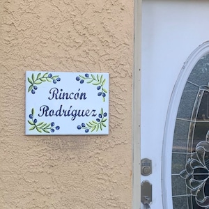 Green Italian House Number Tile, Signs for Home, Personalized Tile ...