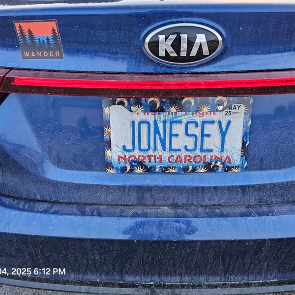 Blue French Toile Floral License Plate Frame, Romantic Car Accessory ...