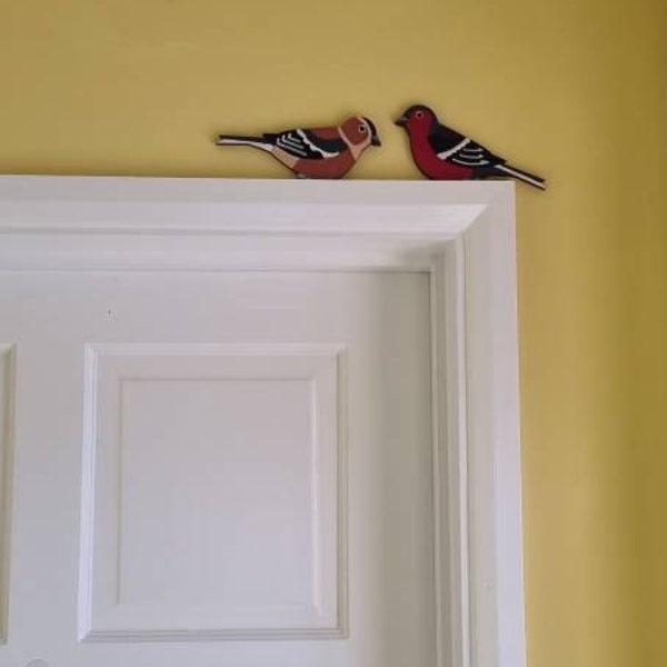 A Pair of Handmade Wooden Black-capped Chickadee Bird Door Toppers - Etsy